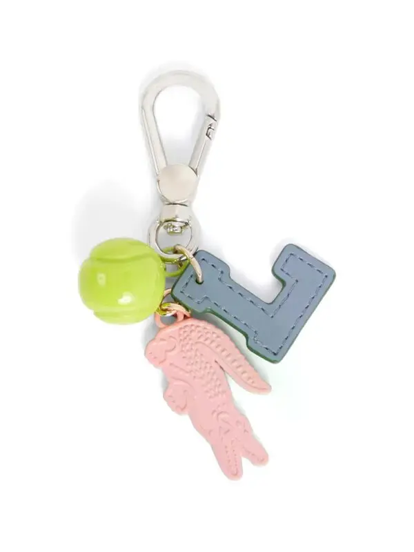 Lacoste Ball Logo Charm Keyring - Silver