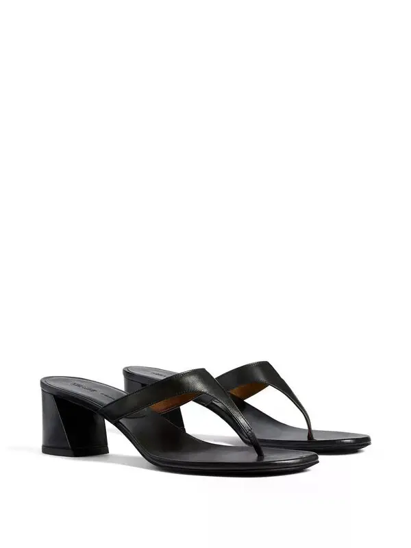 Khaite T-bar Sandals - Black