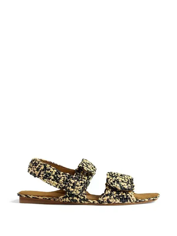 Khaite Textured Open Toe Sandals - Neutrals