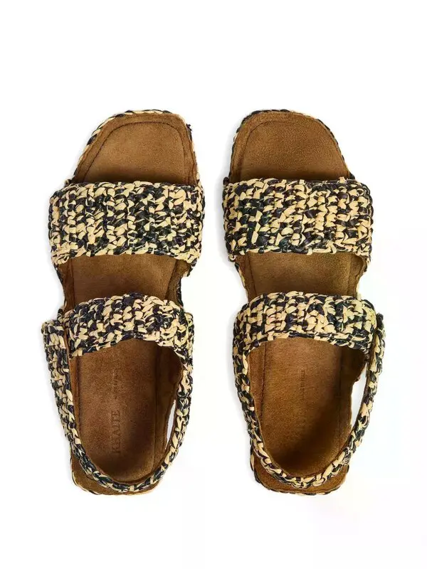 Khaite Textured Open Toe Sandals - Neutrals