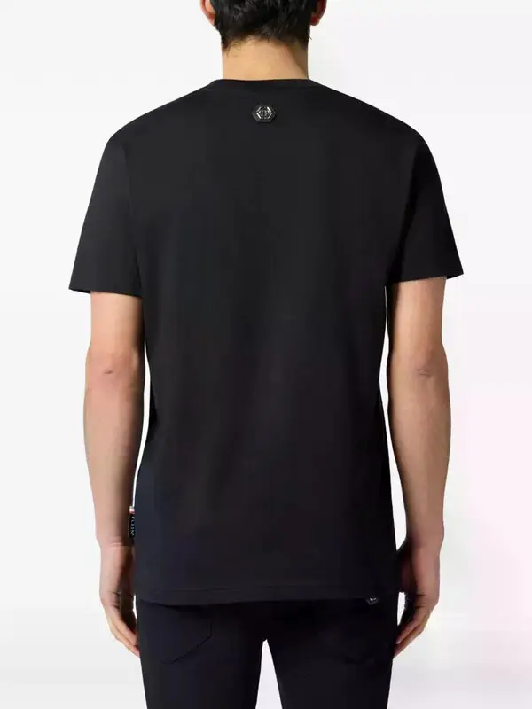 Philipp Plein Glitter Skull Round Neck T-shirt
