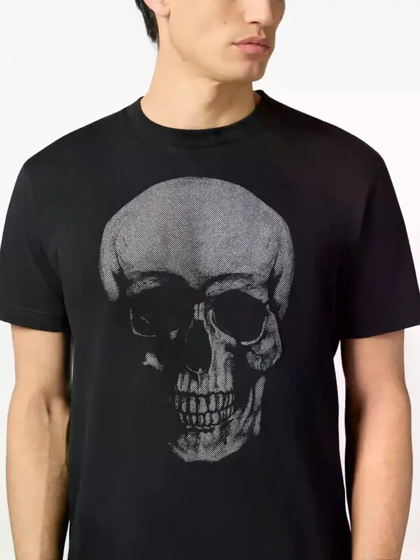 Philipp Plein Glitter Skull Round Neck T-shirt