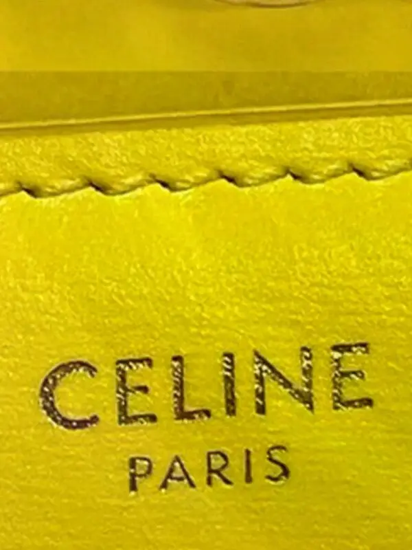 Celine 2019 Teen Shiny Calfskin Triomphe Crossbody Bag - Yellow