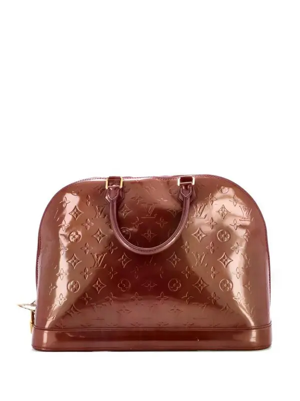 LOUIS VUITTON Alma Monogram Vernis Gm Satchel - Red