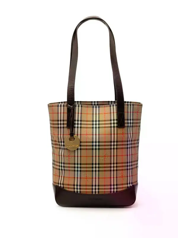 Burberry Haymarket Check Canvas Tote Bag - Neutrals
