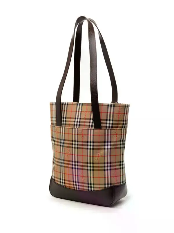 Burberry Haymarket Check Canvas Tote Bag - Neutrals