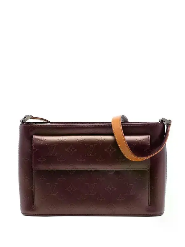 LOUIS VUITTON 2002 Monogram Mat Alston Shoulder Bag - Red