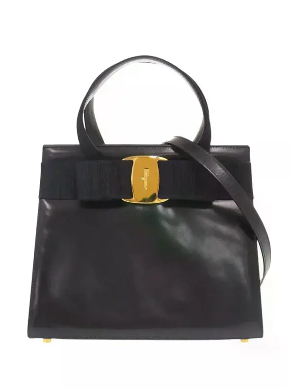 FERRAGAMO Leather Vara Bow Satchel - Blue