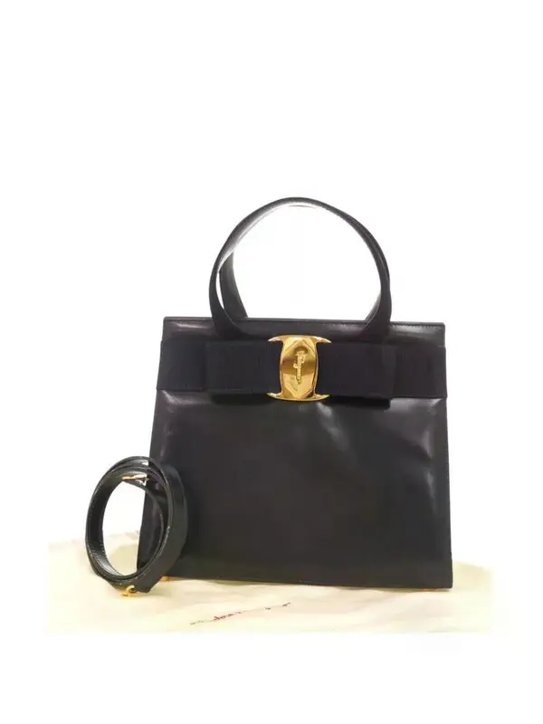 FERRAGAMO Leather Vara Bow Satchel - Blue