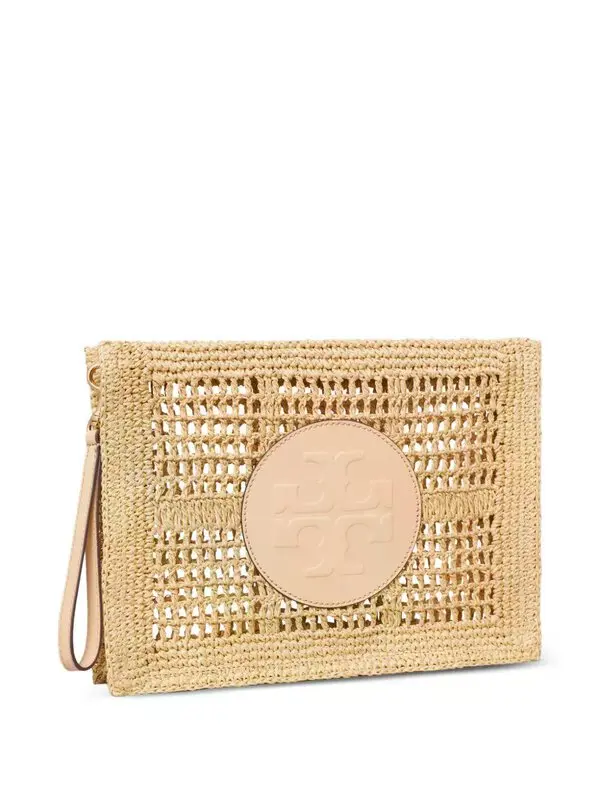 Tory Burch Ella Hand-crocheted Raffia Pouch - Neutrals