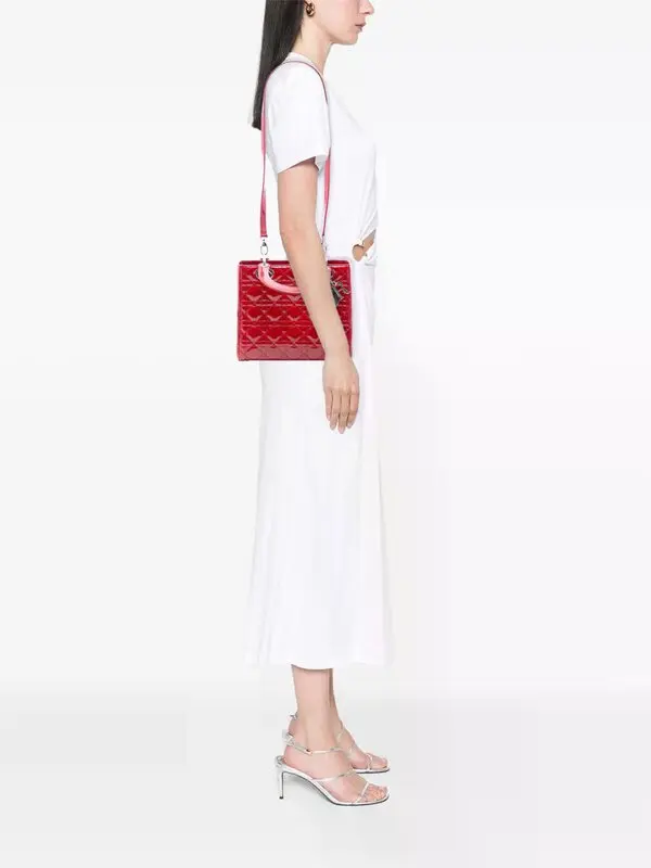 Dior 2013 Medium Patent Cannage Lady Satchel - Red