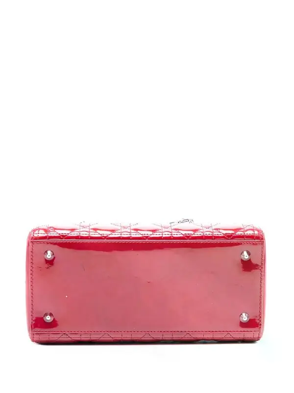 Dior 2013 Medium Patent Cannage Lady Satchel - Red