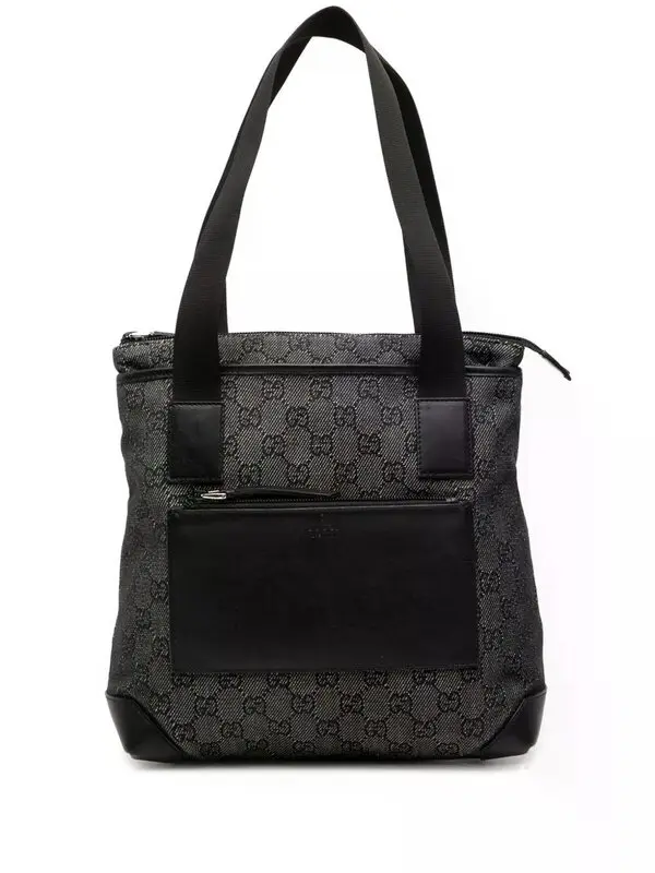 Gucci Gg Denim Tote Bag - Black