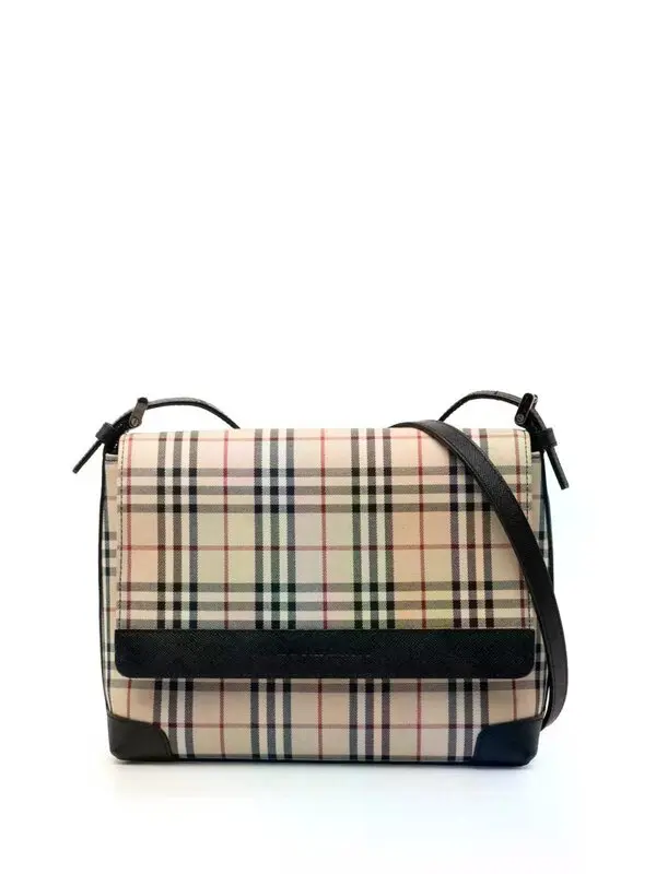 Burberry House Check Canvas Flap Crossbody Bag - Neutrals