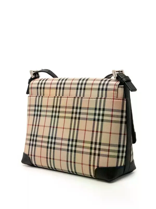 Burberry House Check Canvas Flap Crossbody Bag - Neutrals