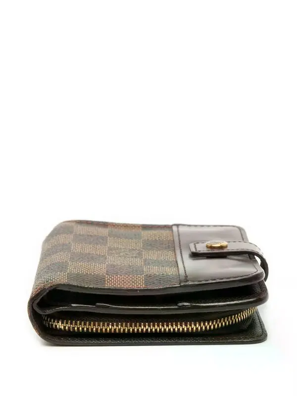 LOUIS VUITTON 2005 Damier Ebene Compact Zip Wallet Small Wallets