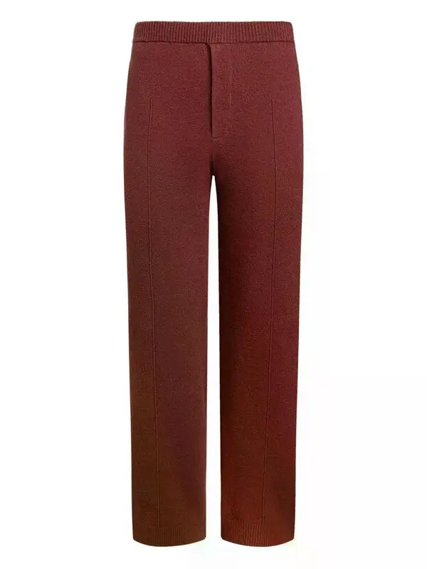 12 STOREEZ Textured Knit Trousers - Red