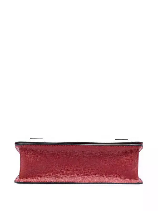 Prada Saffiano Double Turn Lock Top Handle Satchel