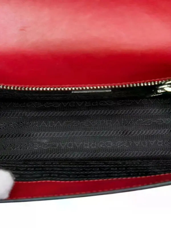 Prada Saffiano Double Turn Lock Top Handle Satchel
