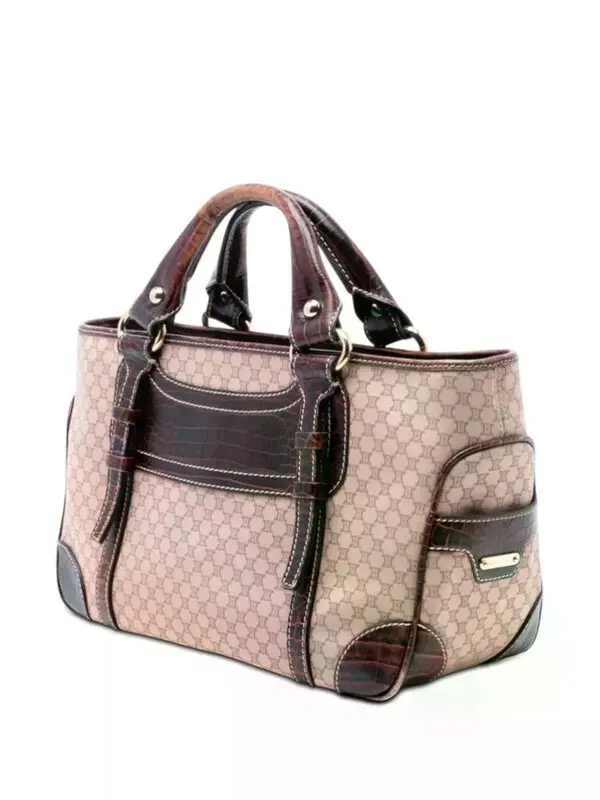 Celine 2007 Macadam Canvas Boogie Handbag - Brown