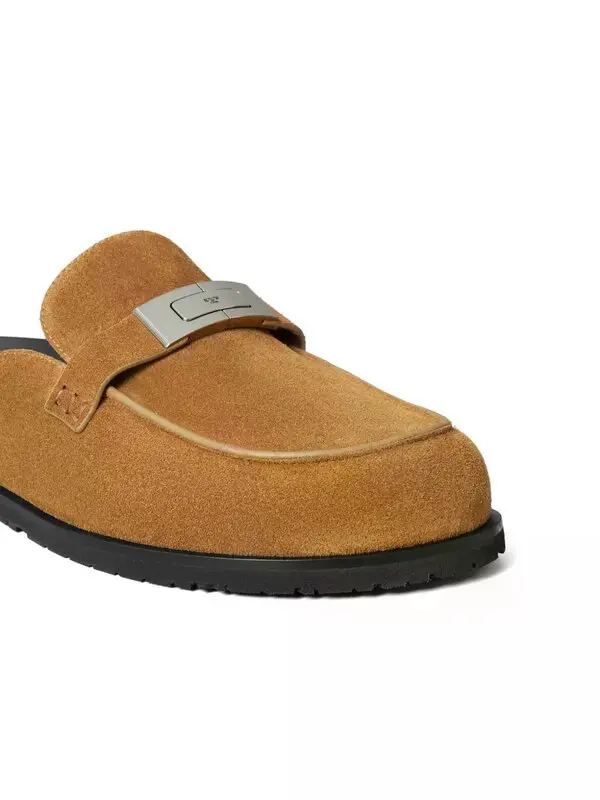 Tory Burch Leelee Suede Buckle Mules - Neutrals