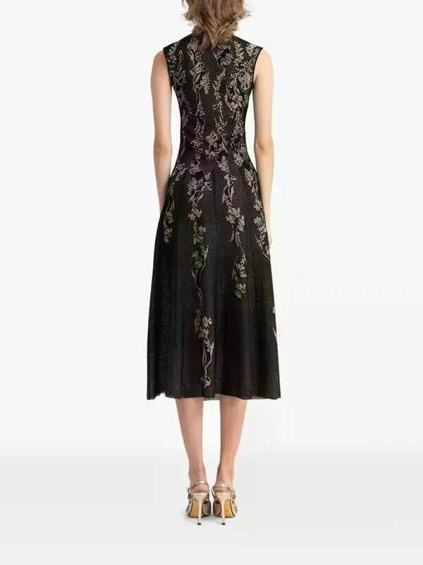 GEMY MAALOUF Patterned Midi Dress - Black
