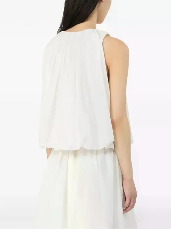 Max Mara Sleeveless Gathered Bubble Hem Top