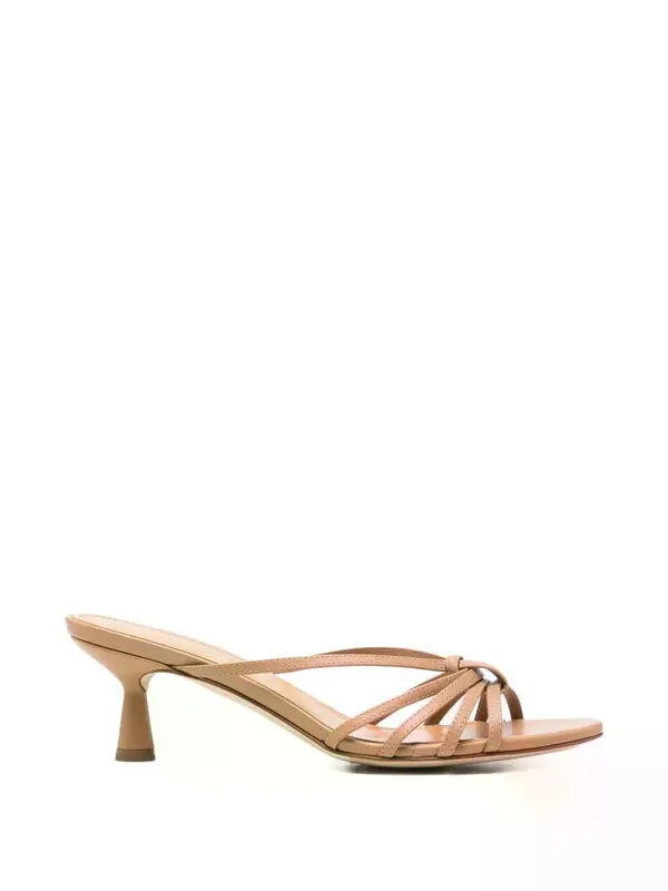 AeydĒ Abby Strappy Leather Mules - Neutrals
