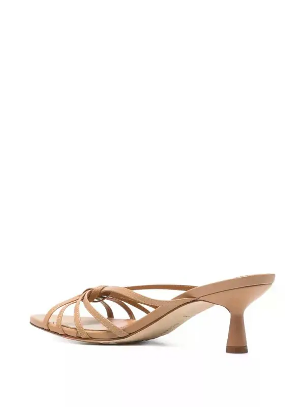 AeydĒ Abby Strappy Leather Mules - Neutrals