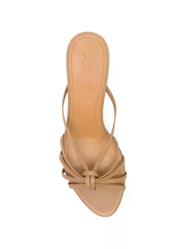 AeydĒ Abby Strappy Leather Mules - Neutrals