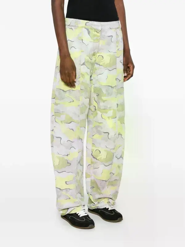 Pinko Camouflage Print Pleated Trousers
