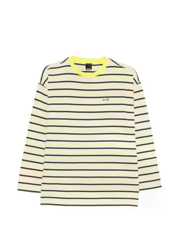 Pinko Striped Cotton Long Sleeve Sweater