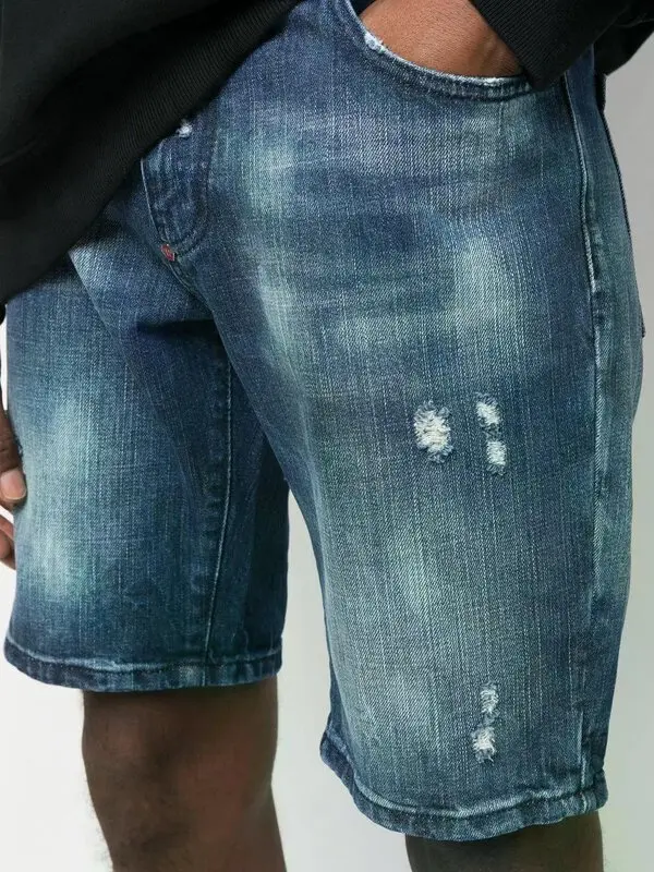 Philipp Plein Distressed-effect Denim Shorts