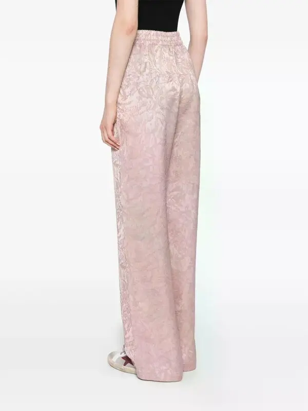 GOLDEN GOOSE Floral-embroidered Wide-leg Trousers