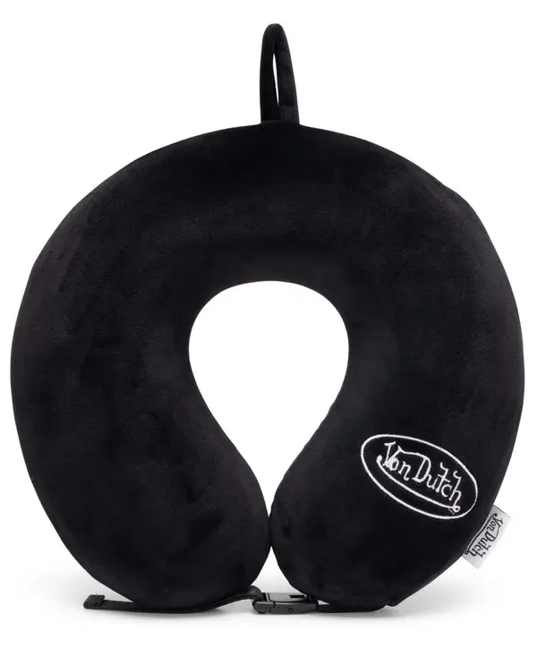 VON DUTCH Classic Memory Foam 11" Travel Neck Pillow - Black
