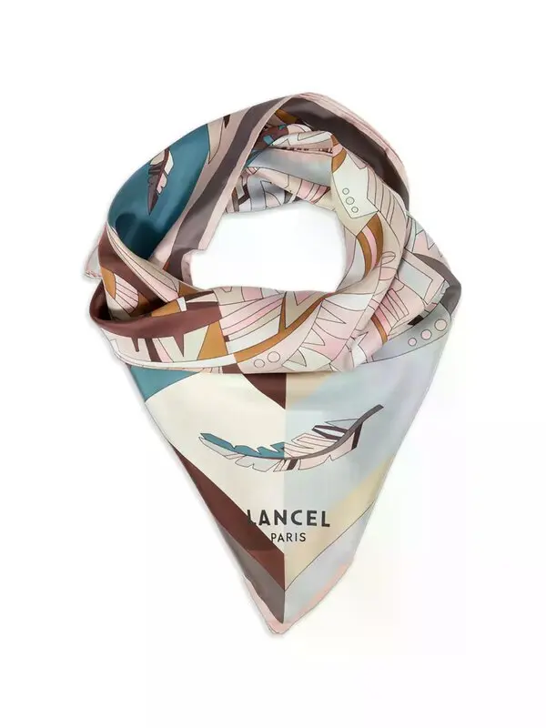 LANCEL Arabesque Duo-pattern Silk Scarf