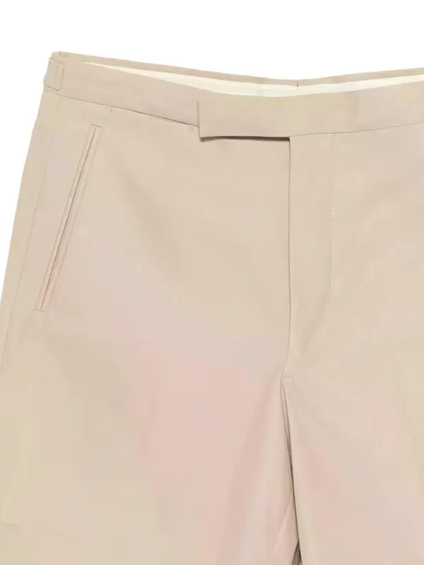Prada Cotton Bermuda Shorts With Zip Fastening - Neutrals