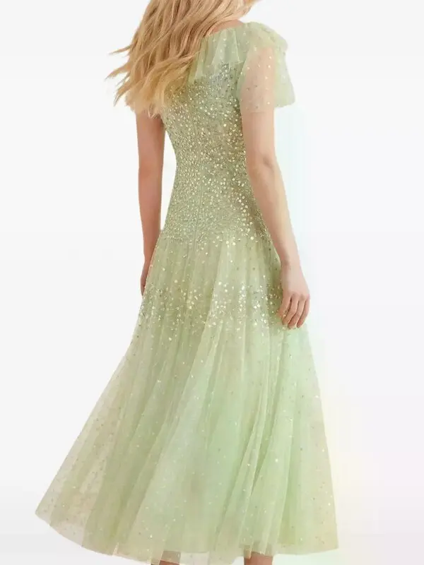 NEEDLE & THREAD Sequin-embellished Ruffled Gown