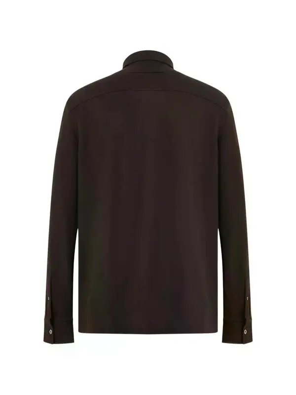 Zegna Long-sleeved Polo Shirt - Brown