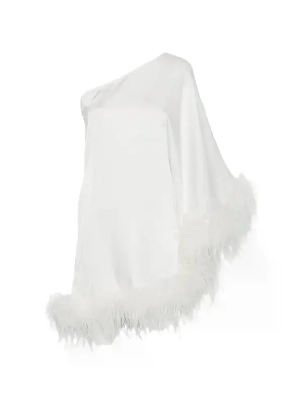 ALESSANDRO LEGORA Boa Feather-trim Mini Dress
