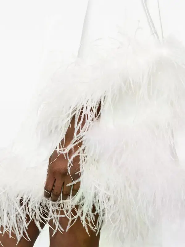 ALESSANDRO LEGORA Boa Feather-trim Mini Dress