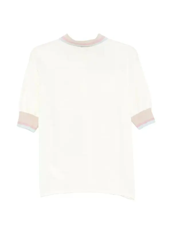 MVP WARDROBE Embroidered Striped Polo Shirt