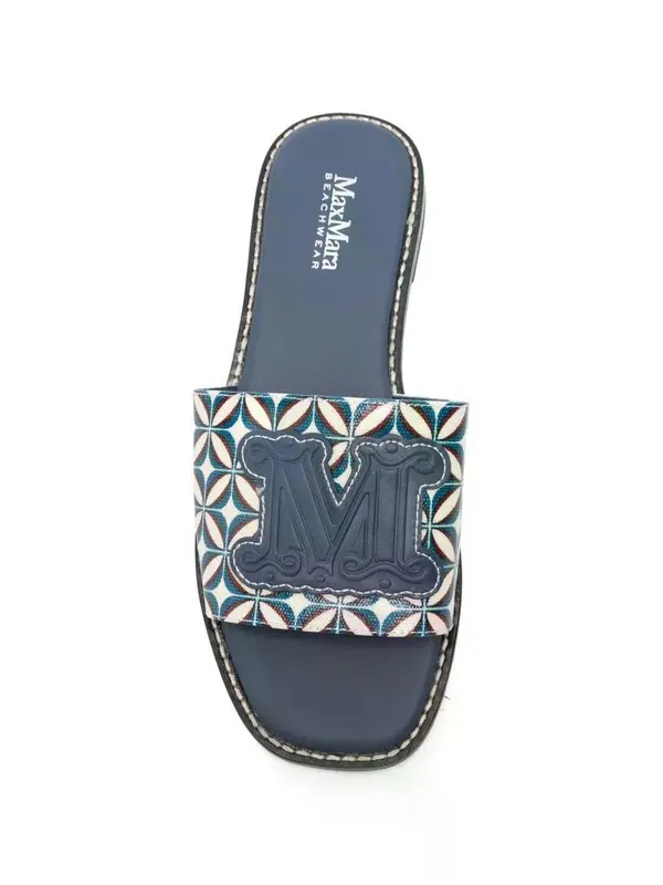 Max Mara Geometric-print Logo-patch Sandals