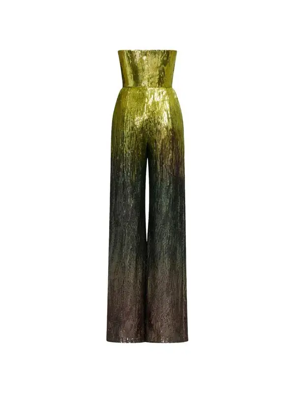 Elie Saab Strapless Sequined Jumpsuit