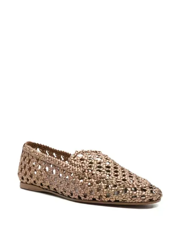 FORTE_FORTE Woven Metallic Leather Flat Pumps
