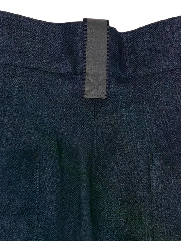 Sease Pleated Herringbone Shorts