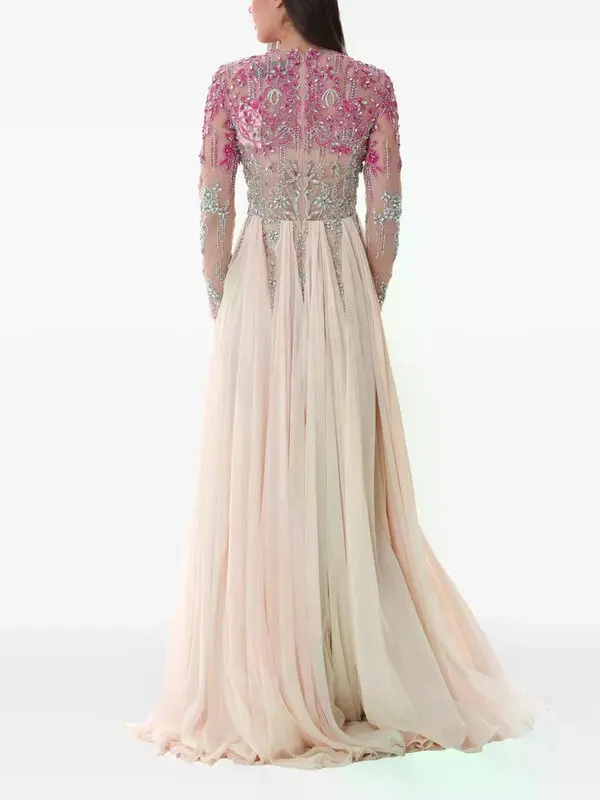 DINA MELWANI Hand-embroidered Crystal Gown
