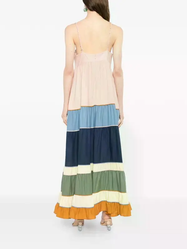 Farm Rio Panelled Pleated Maxi Dress