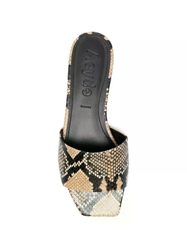 AeydĒ Anna Snakeskin Sandals - Neutrals