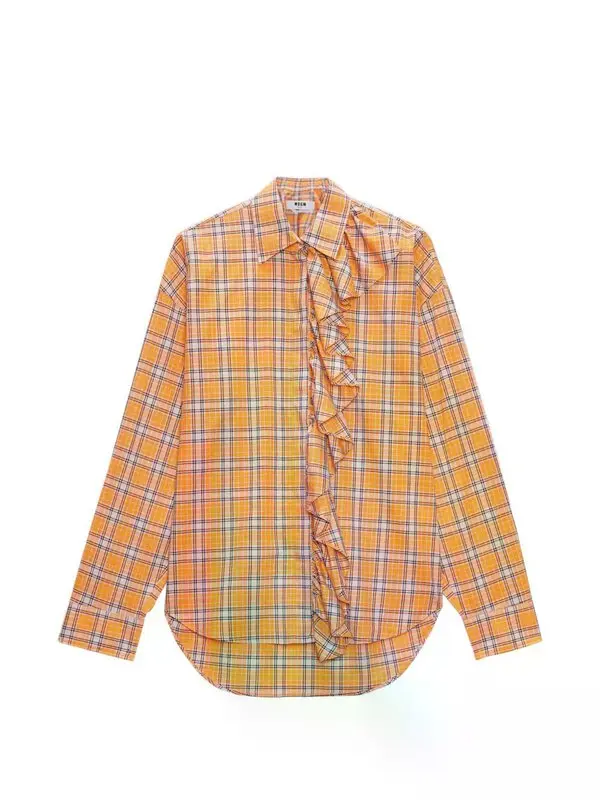 MSGM Ruffled Check Shirt